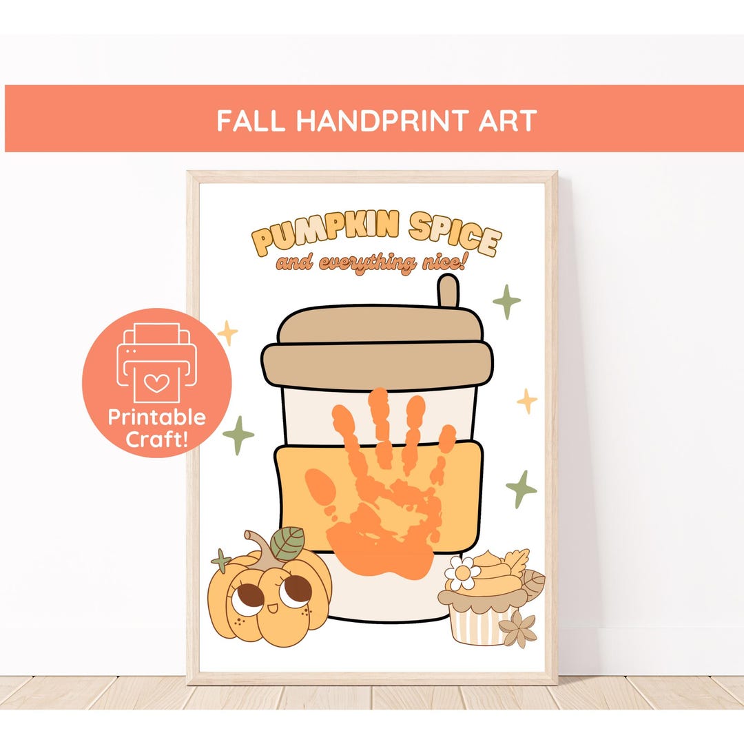 Pumpkin Spice Handprint Fall Craft: Kids Art Teacher Resource (PDF ...
