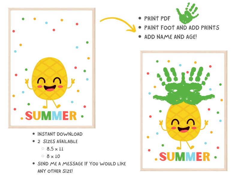 Summer Handprint Craft Summer Craft for Kids Summer Fun Activity Summer ...