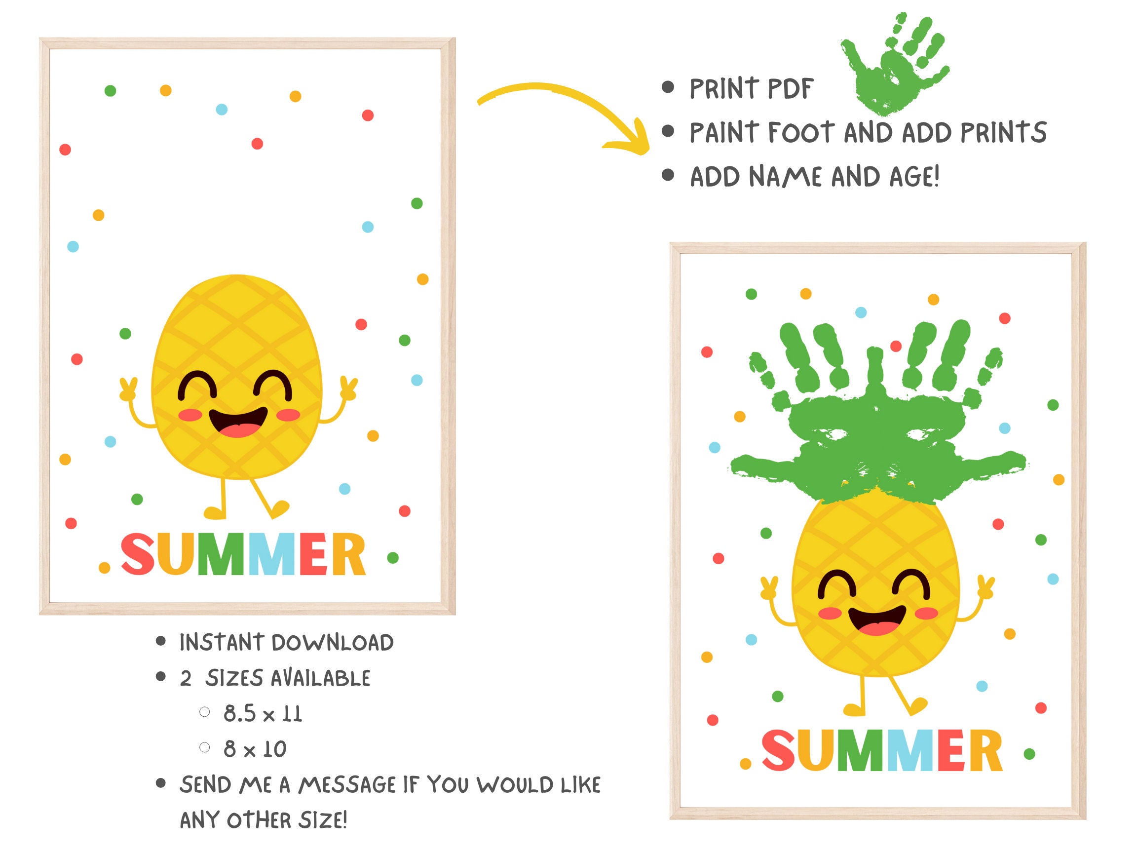 Summer Handprint Craft Summer Craft for Kids Summer Fun Activity Summer ...