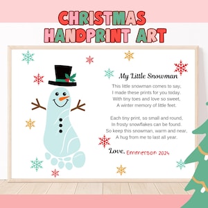 Christmas Handprint Poem, Snowman Poem Craft, Christmas Keepsake ...