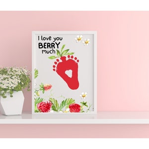 Strawberry Footprint Art: Mother's Day Handprint Craft (digital ...