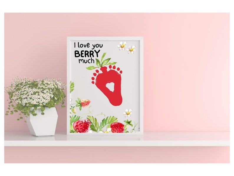 Mothers Day Footprint Crafts Footprint Art Strawberry - Etsy