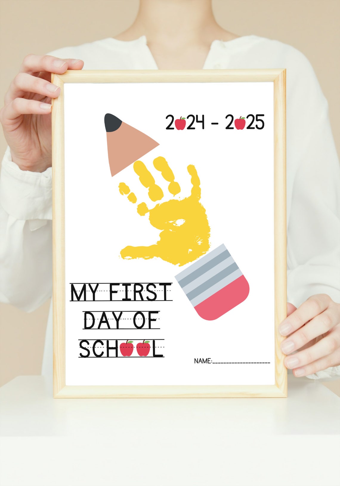 First Day of School Handprint Craft Back to School Printable Memory ...