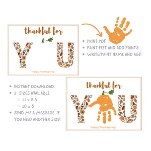 Printable Thanksgiving Handprint Art: Thankful Pumpkin Keepsake (PDF ...