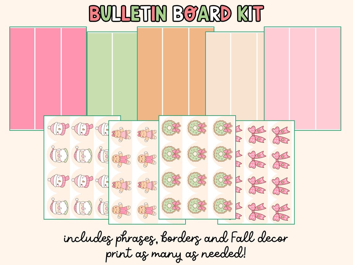 Gingerbread Christmas Bulletin Board Kit: December Themed Classroom ...
