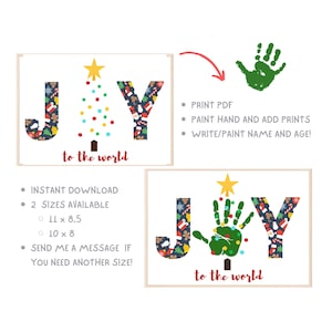 JOY Christmas Tree Handprint Art, Preschool Handprint Art Craft ...