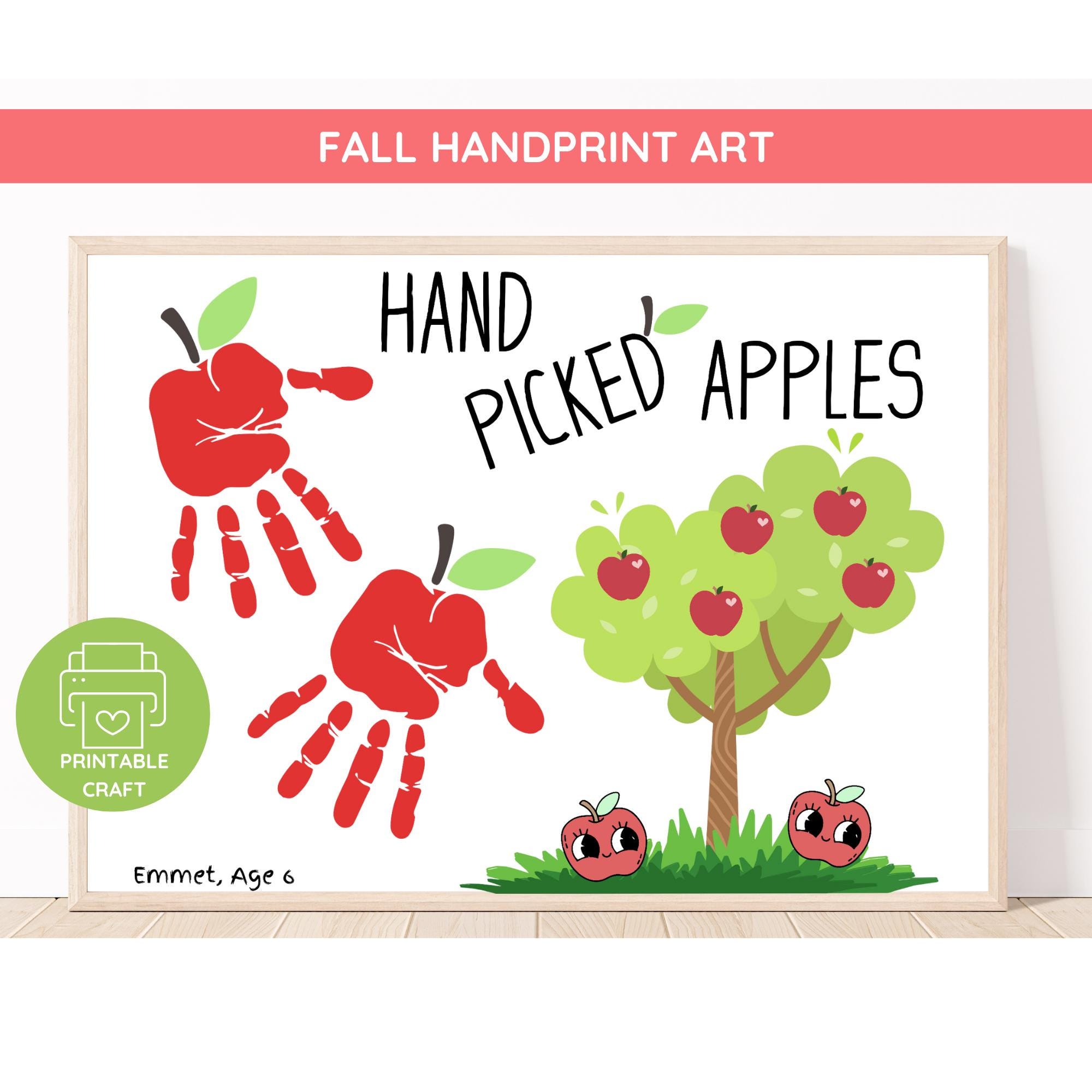 Apple Handprint Art: Back to School Craft (PDF Download) - Etsy