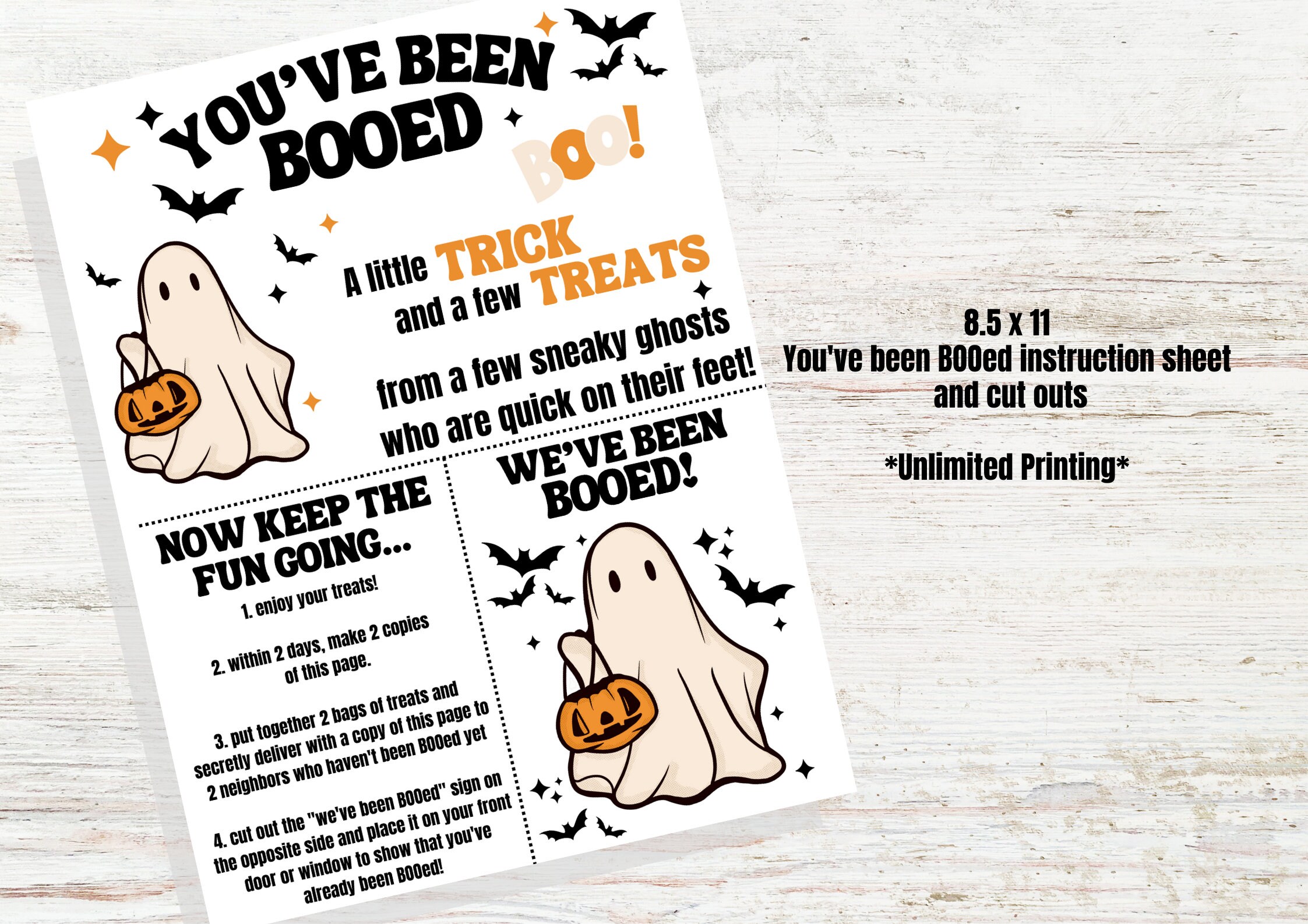 Youve Been Booed We Have Been Booed Booed Sign Halloween Boo Gram ...