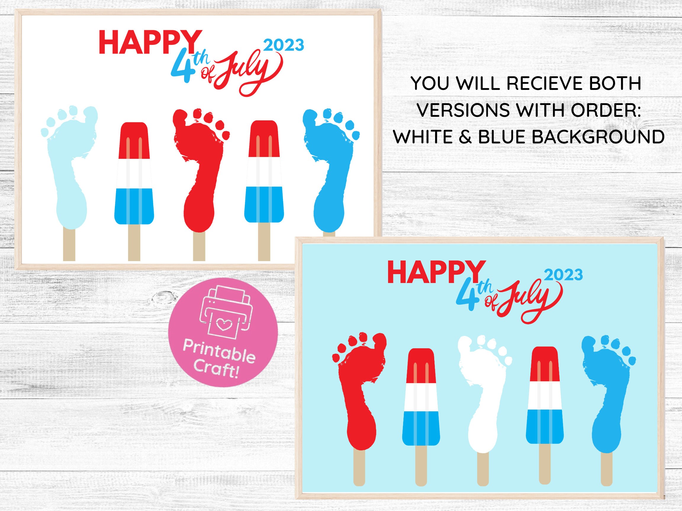 4th of July Footprint Craft Fourth of July Footprint Craft for Kids ...