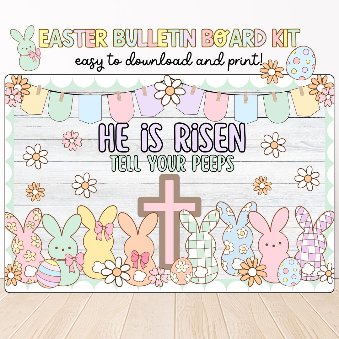 Easter Bulletin Board Kit, Spring Classroom Decor, Bunny Bulletin ...