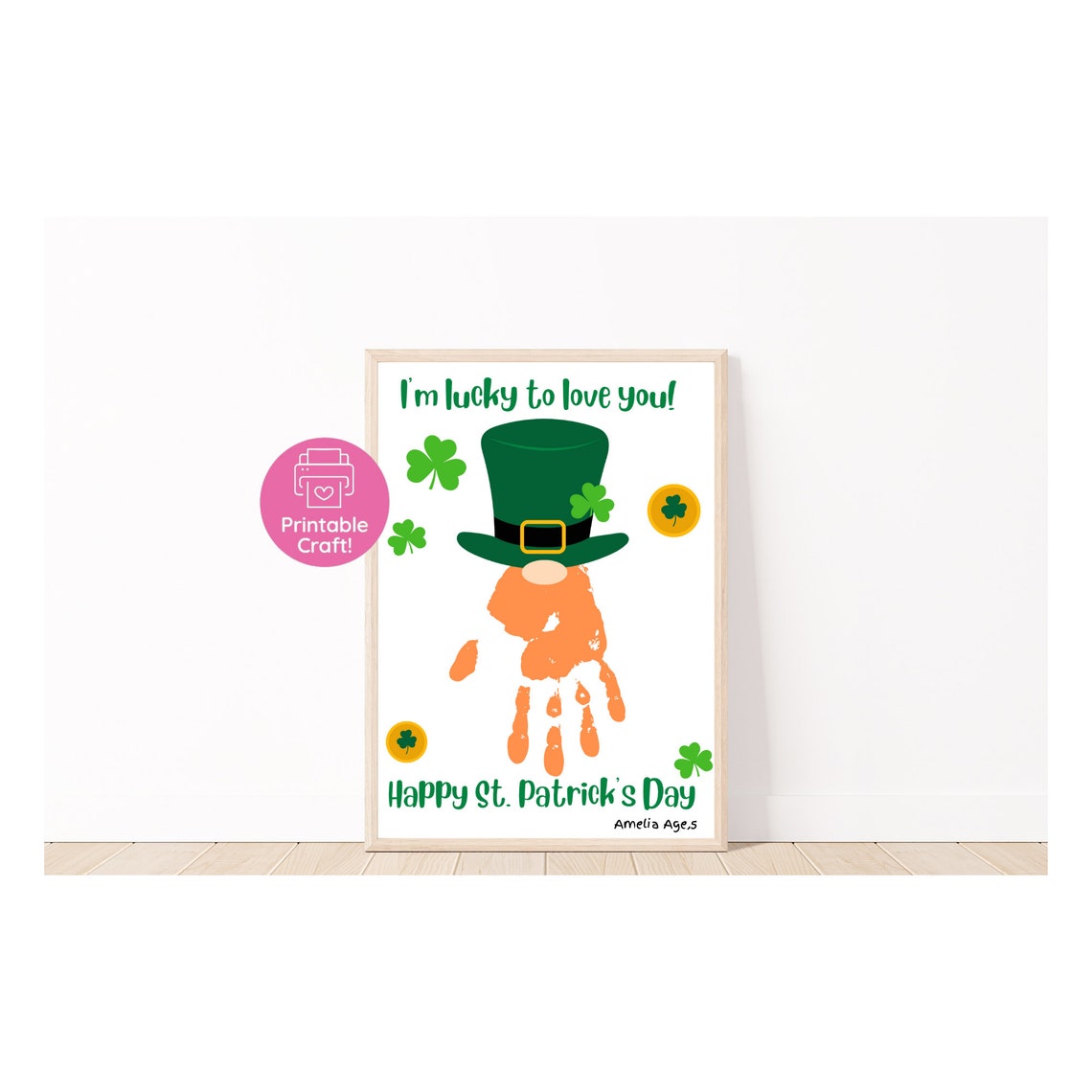 Leprechaun St. Patrick's Day Printable Kids' Handprint Keepsake Teacher ...
