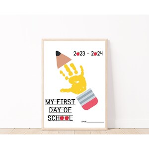 First Day of School Handprint Craft Back to School Printable Memory ...