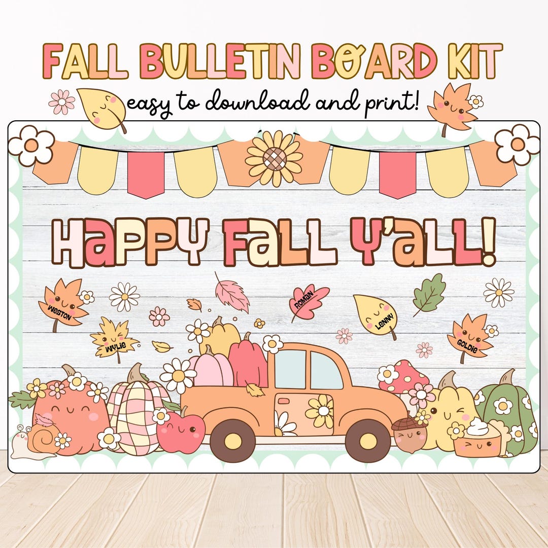 Happy Fall Y'all Bulletin Board Kit: Autumn Classroom Decor (PDF ...