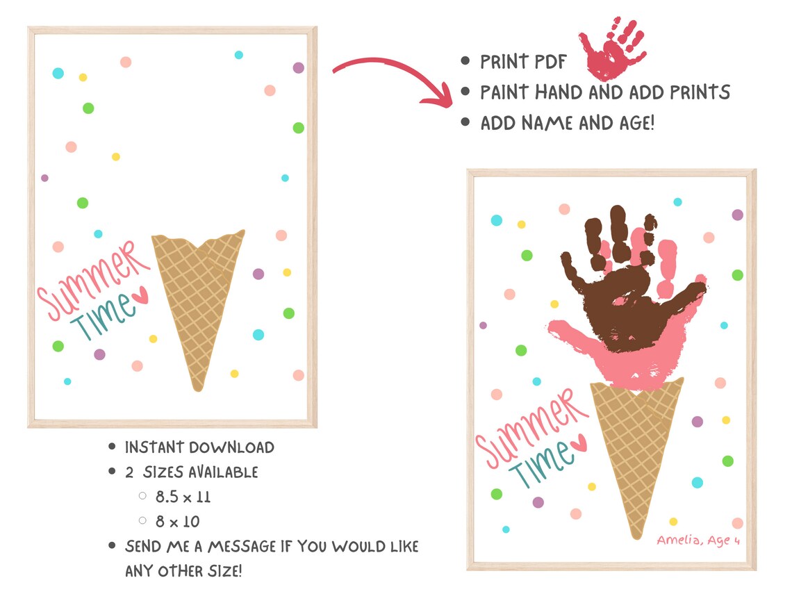 Summer Handprint Craft Summer Craft for Kids Summer Handprint Art Ice ...
