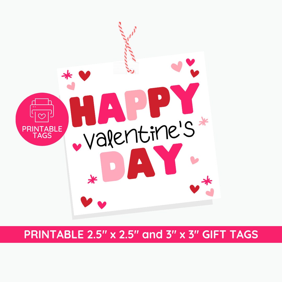 Printable Happy Valentines Day Gift Tag, Valentines Day Tag, SWEET ...