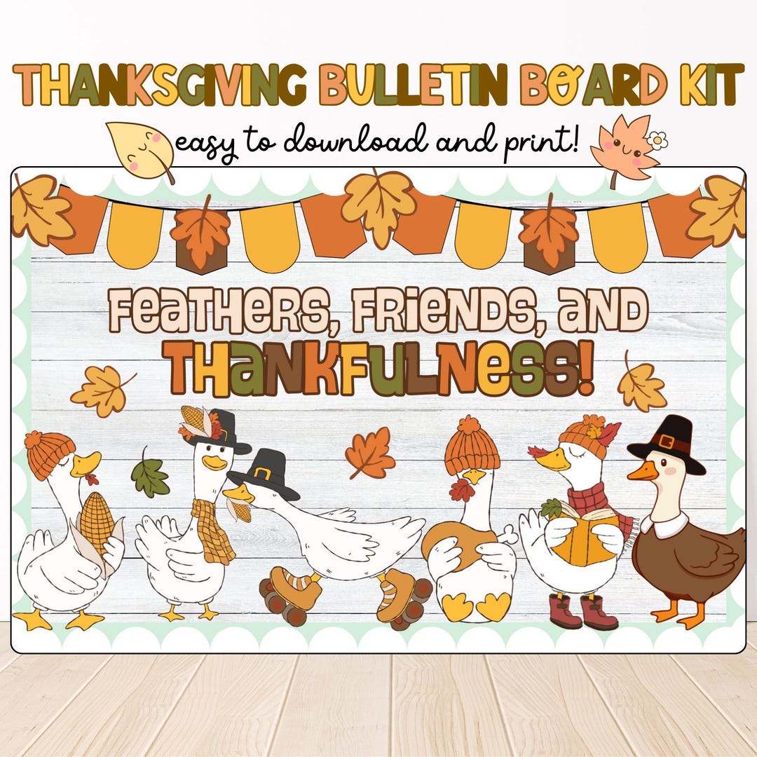 Thanksgiving Silly Goose Bulletin Board Kit: Printable November ...