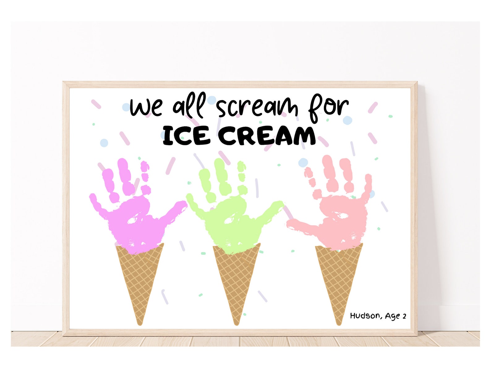 Ice Cream Handprint Art Toddler Preschool Craft Summer Craft Summer ...