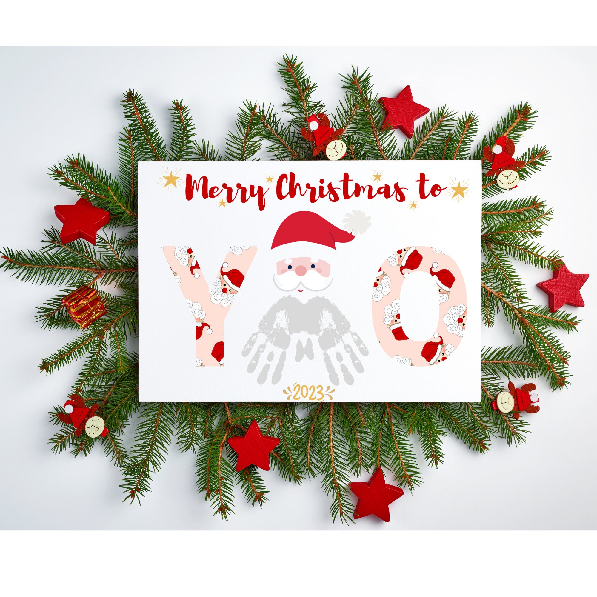 JOY Christmas Tree Handprint Art, Preschool Handprint Art Craft ...