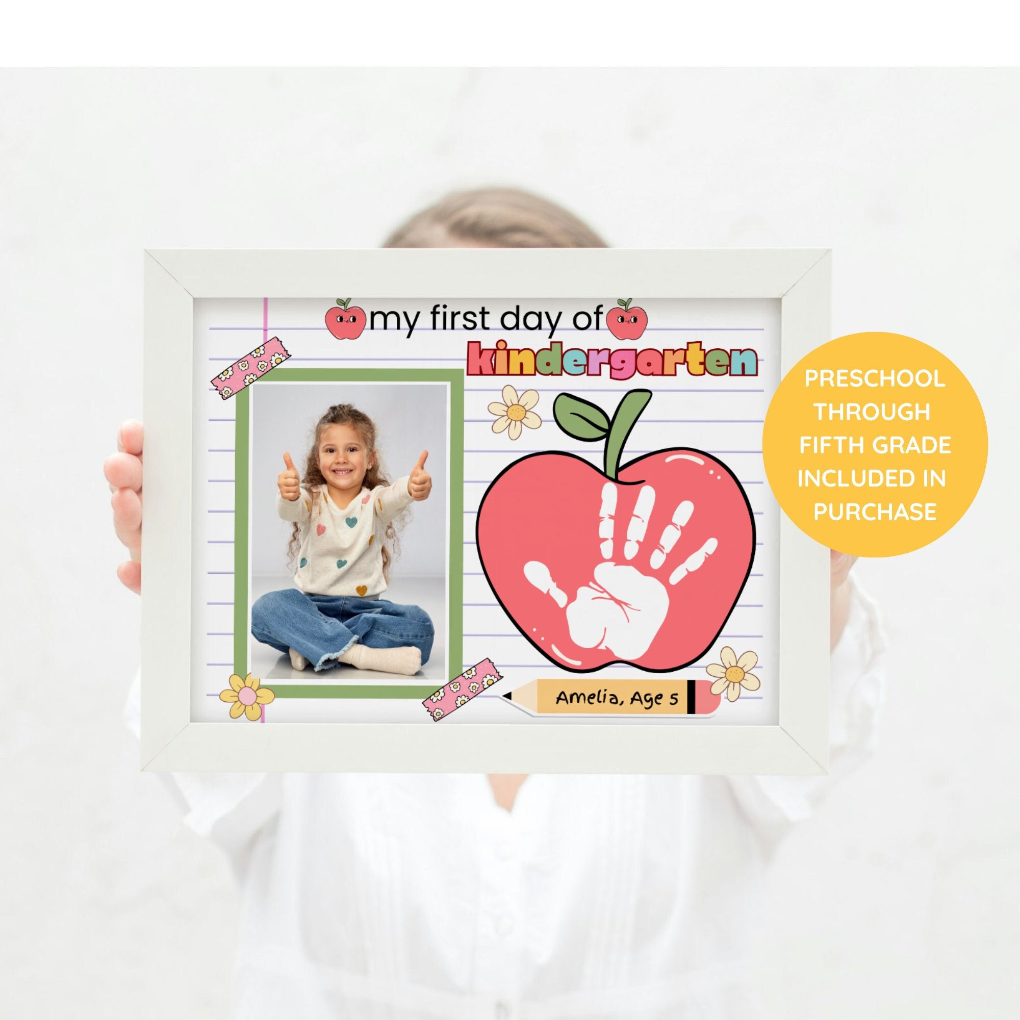 First Day of School Handprint Craft Back to School Printable Memory ...