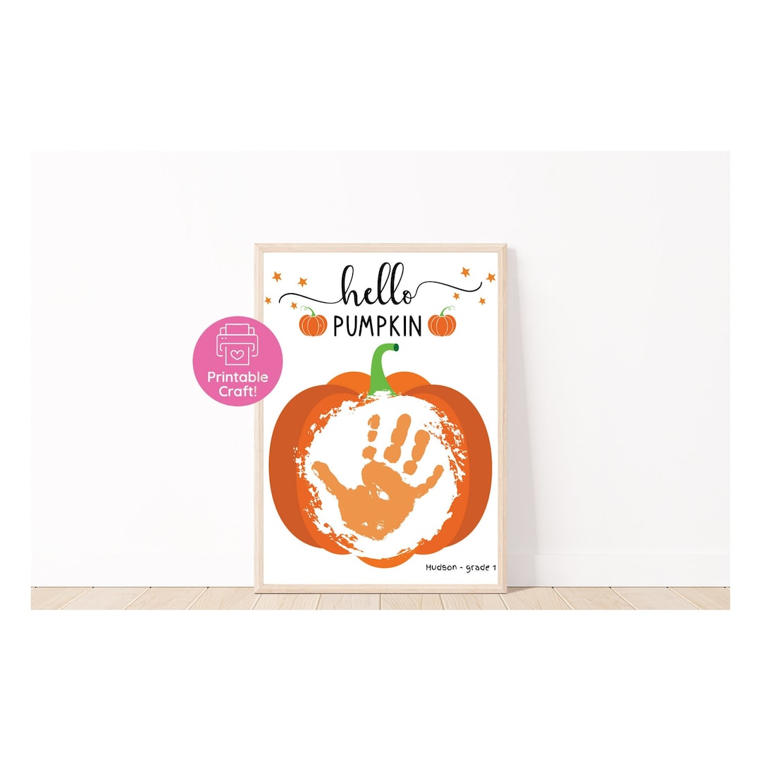 Pumpkin Handprint Craft Hello Pumpkin Halloween Handprint Art Preschool ...