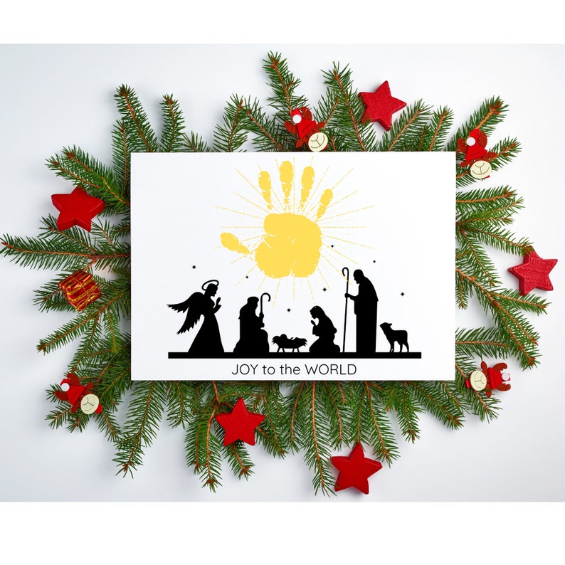 Printable Nativity Christmas Handprint Art Craft Sunday - Etsy