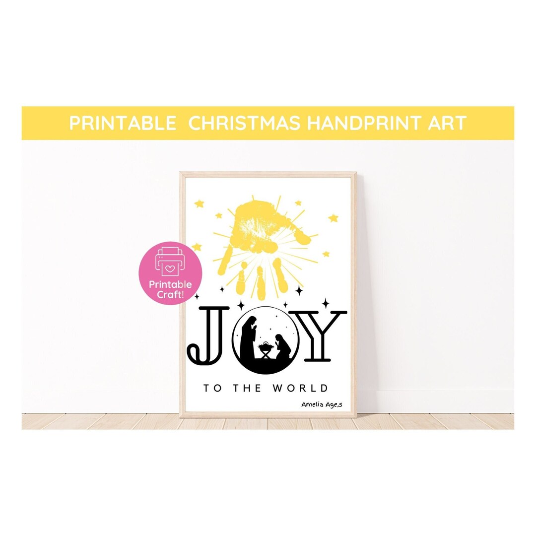 Christmas NATIVITY Handprint Art, Joy to the World, Sunday School Craft ...