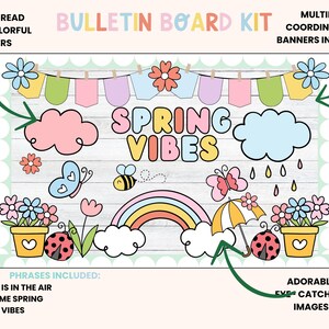 Spring Bulletin Board Kit | Printable Classroom Decor | March & April ...