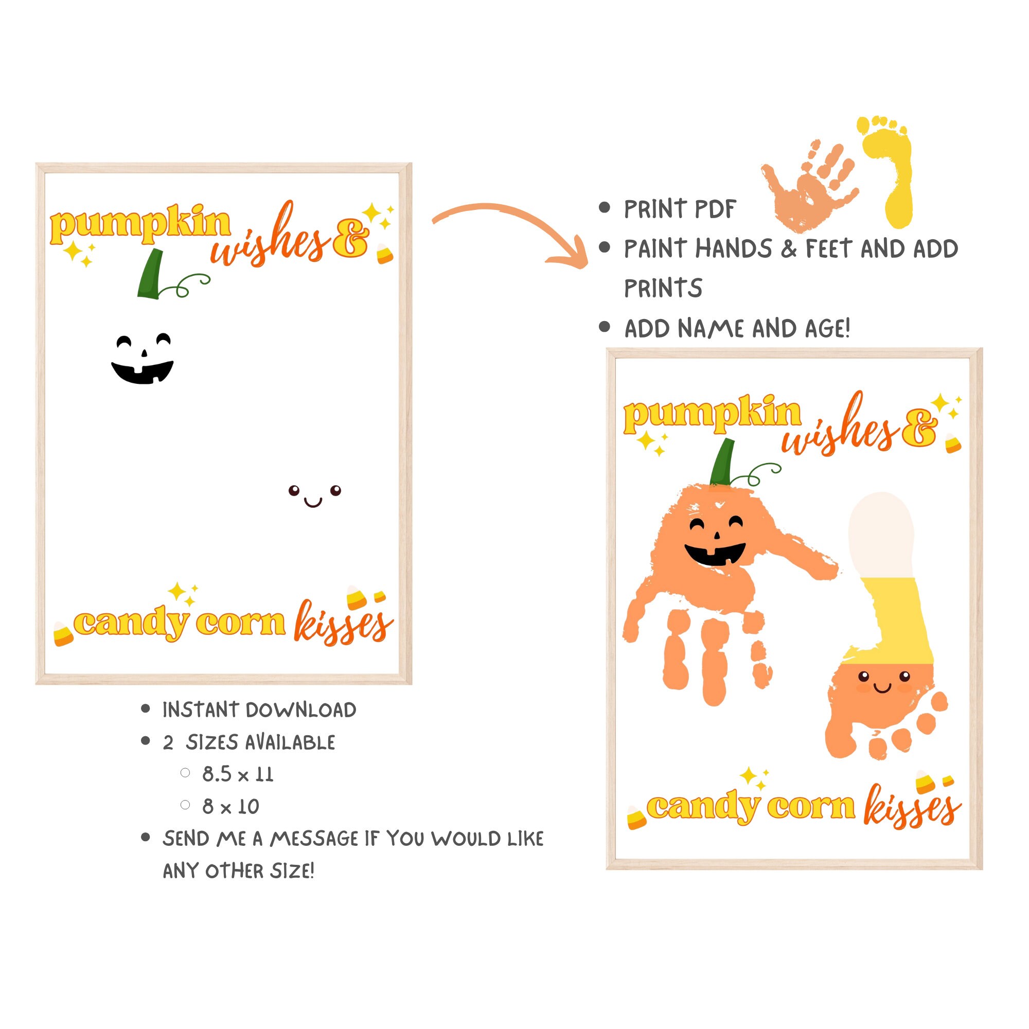 Halloween Handprint Footprint Art, Pumpkin Halloween Craft, Halloween ...