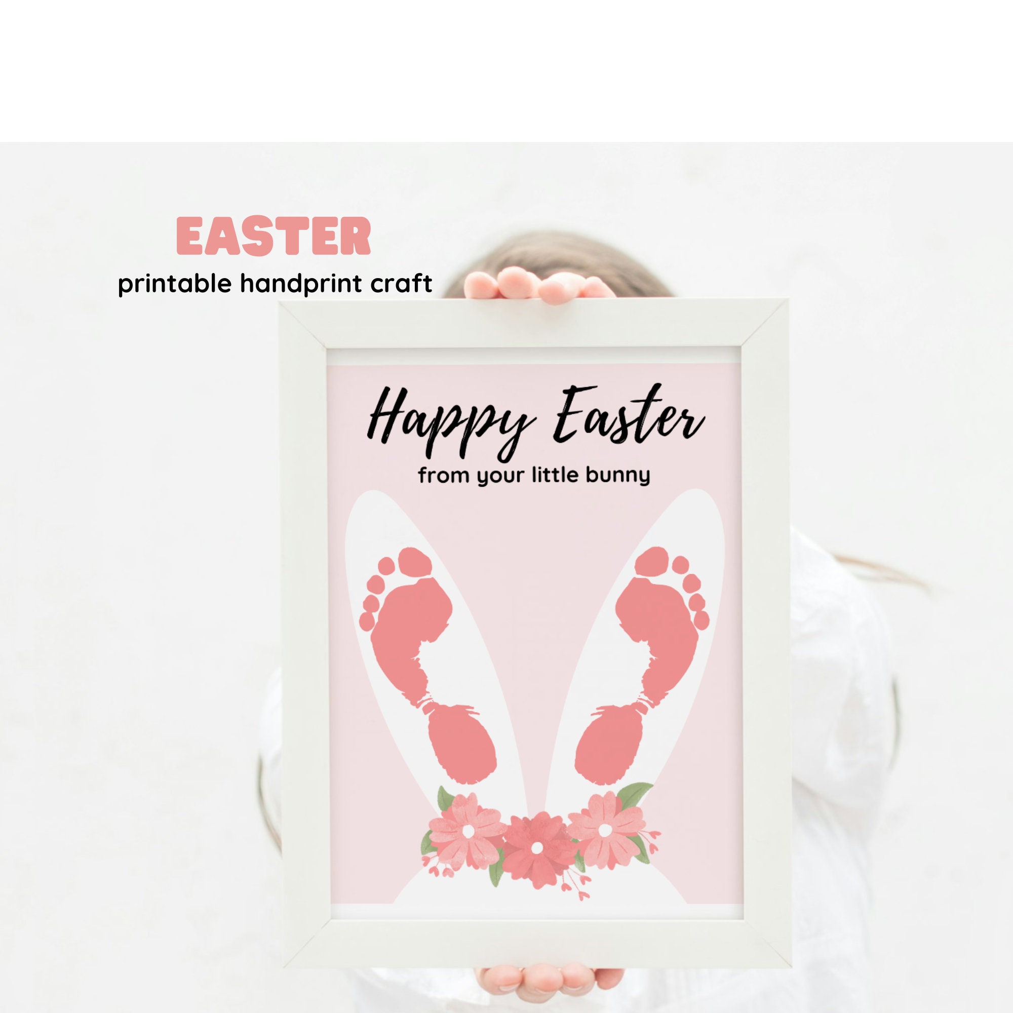 Easter Handprint Art, Easter Printable, Easter Bunny Footprint Craft ...
