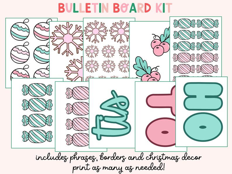 Gingerbread Christmas Bulletin Board Kit: Pastel Classroom Decor (PDF ...