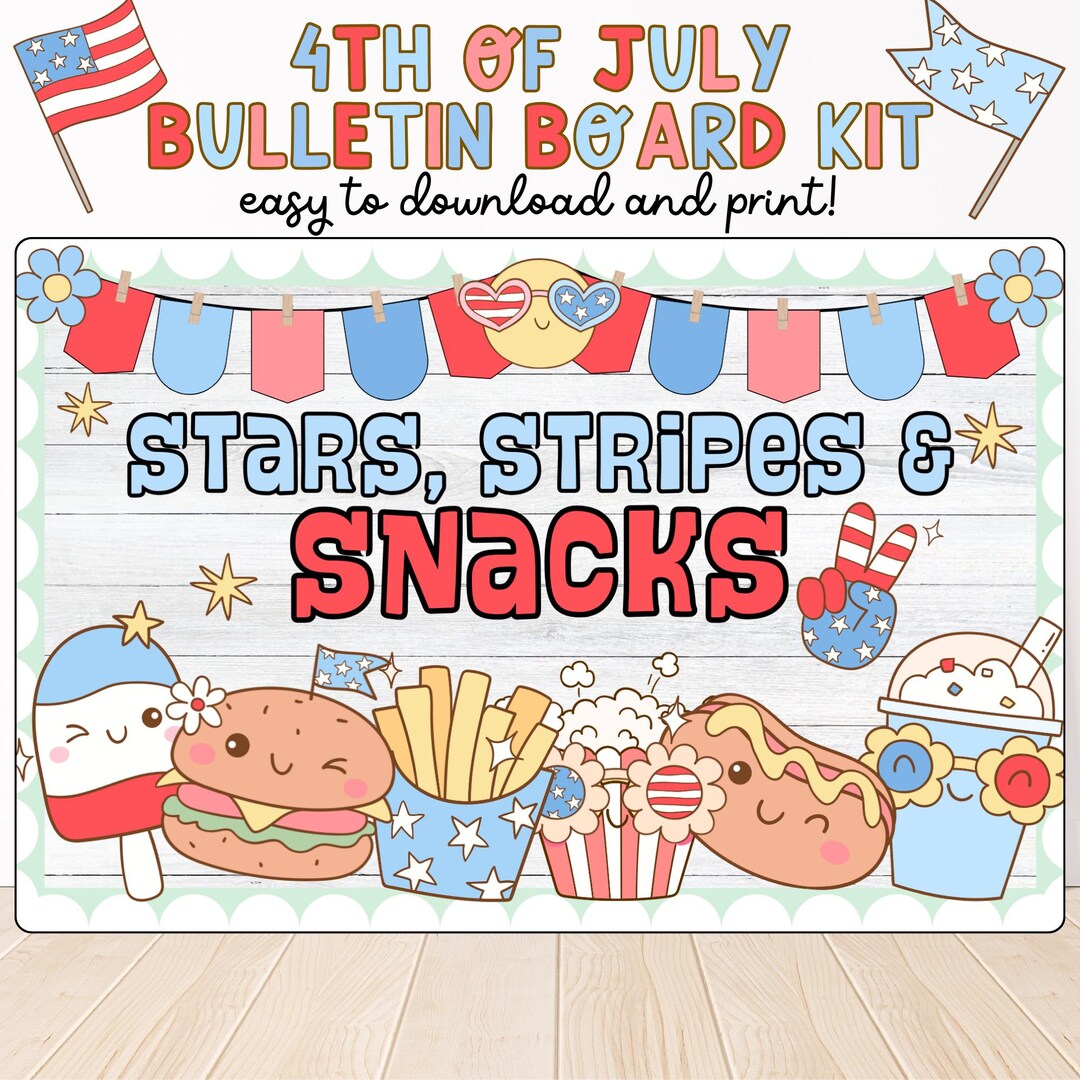 4th of July Bulletin Board Kit: Patriotic Classroom Decor (digital ...
