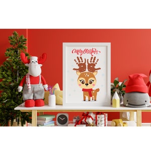 Printable Christmas Handprint Art Craft | Christmas Preschool ...