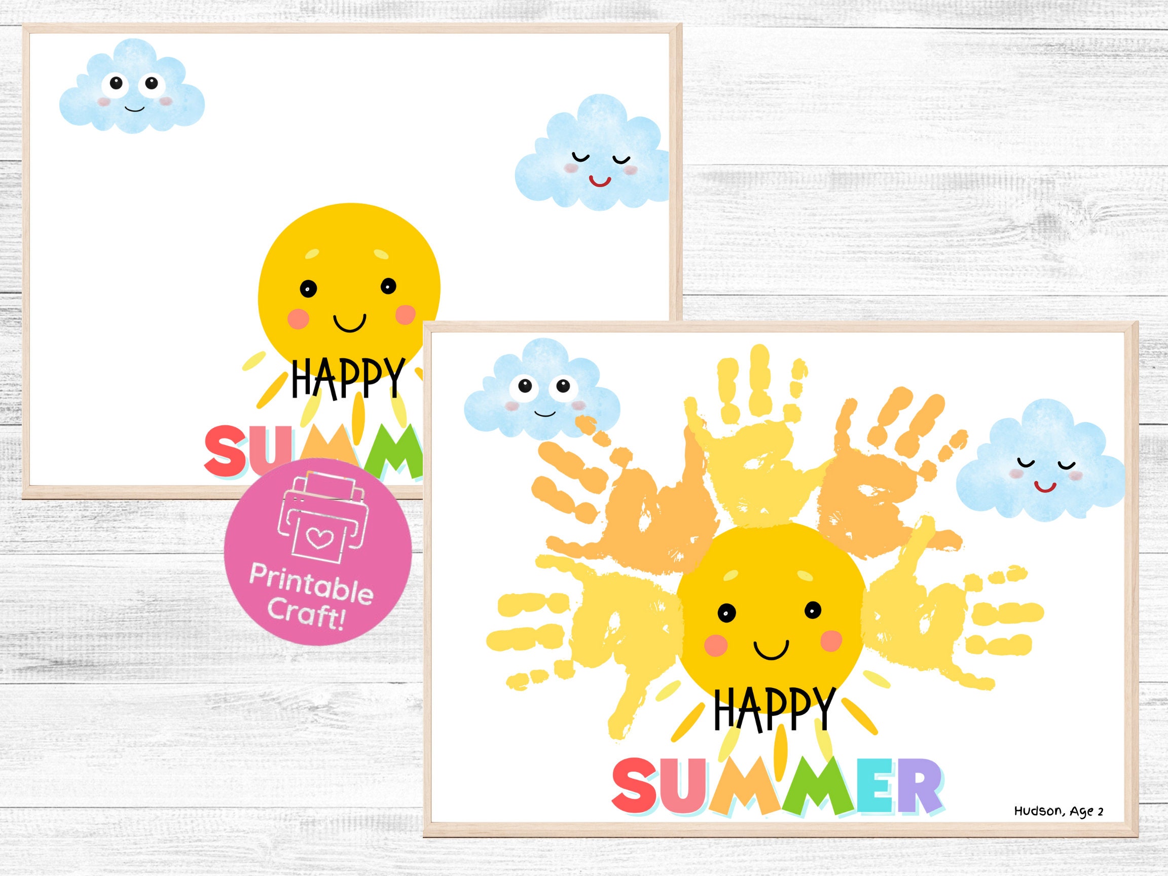 Sun Handprint Art: Summer Craft Project (PDF) - Etsy