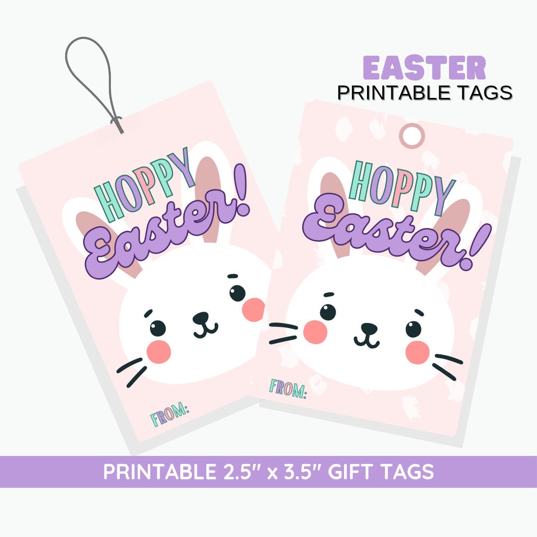 Hoppy Easter Gift Tag, Gift Tags With Names, Classroom Treat, Easter ...