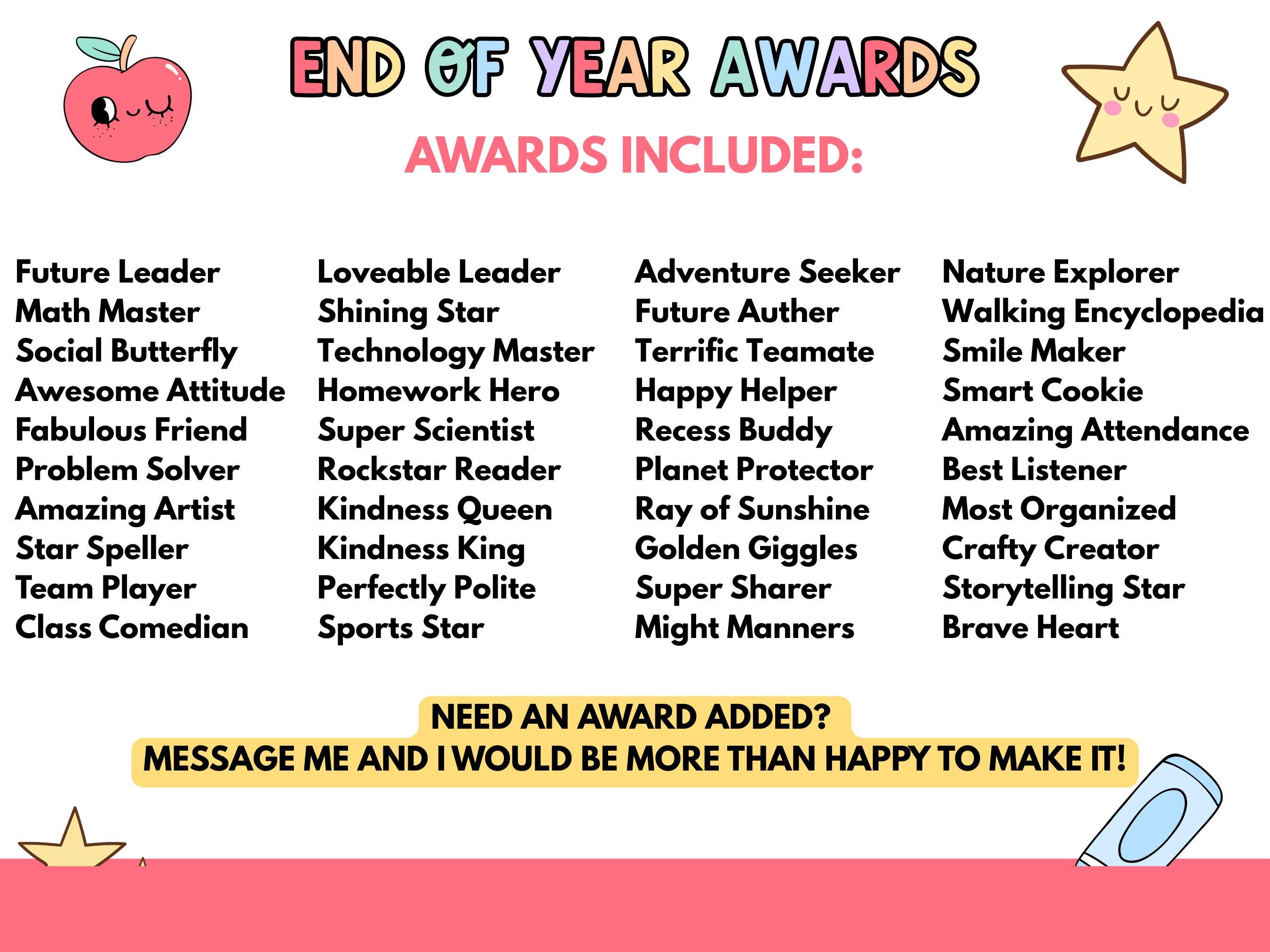 End of Year Student Award Certificates: Printable Classroom Recognition ...