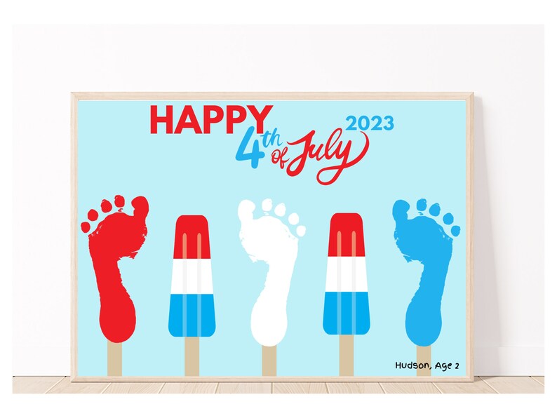 4th of July Footprint Art: Firecracker Popsicle Craft (digital Download ...