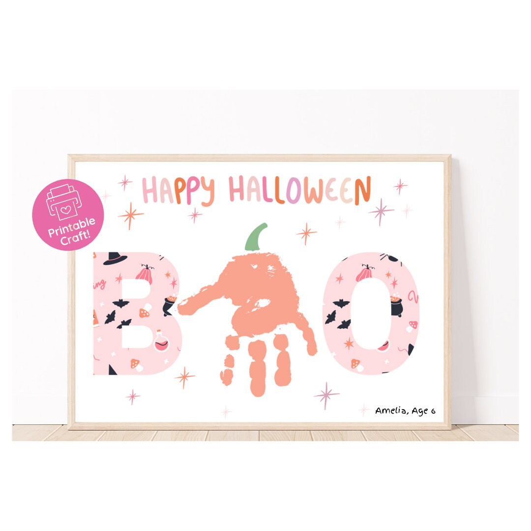 Boo Handprint Craft Halloween Handprint Art Kids Baby - Etsy