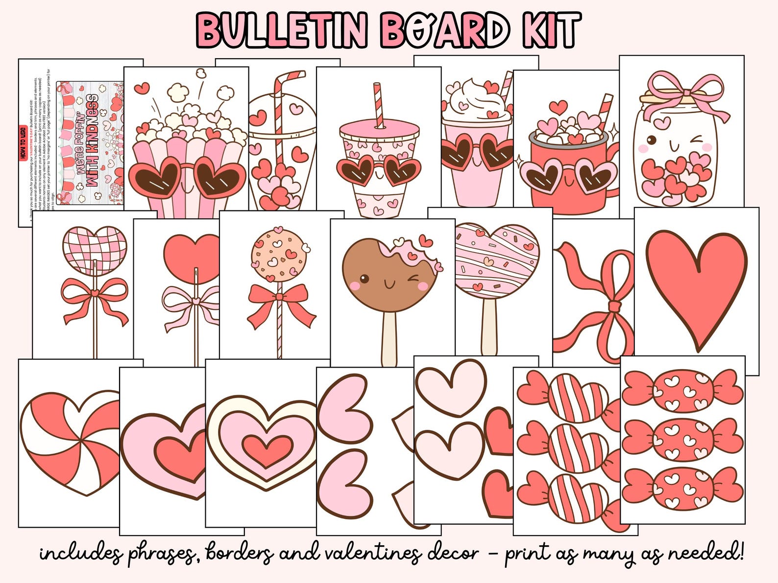 Kindness Valentine's Day Bulletin Board Kit: February Classroom Decor ...