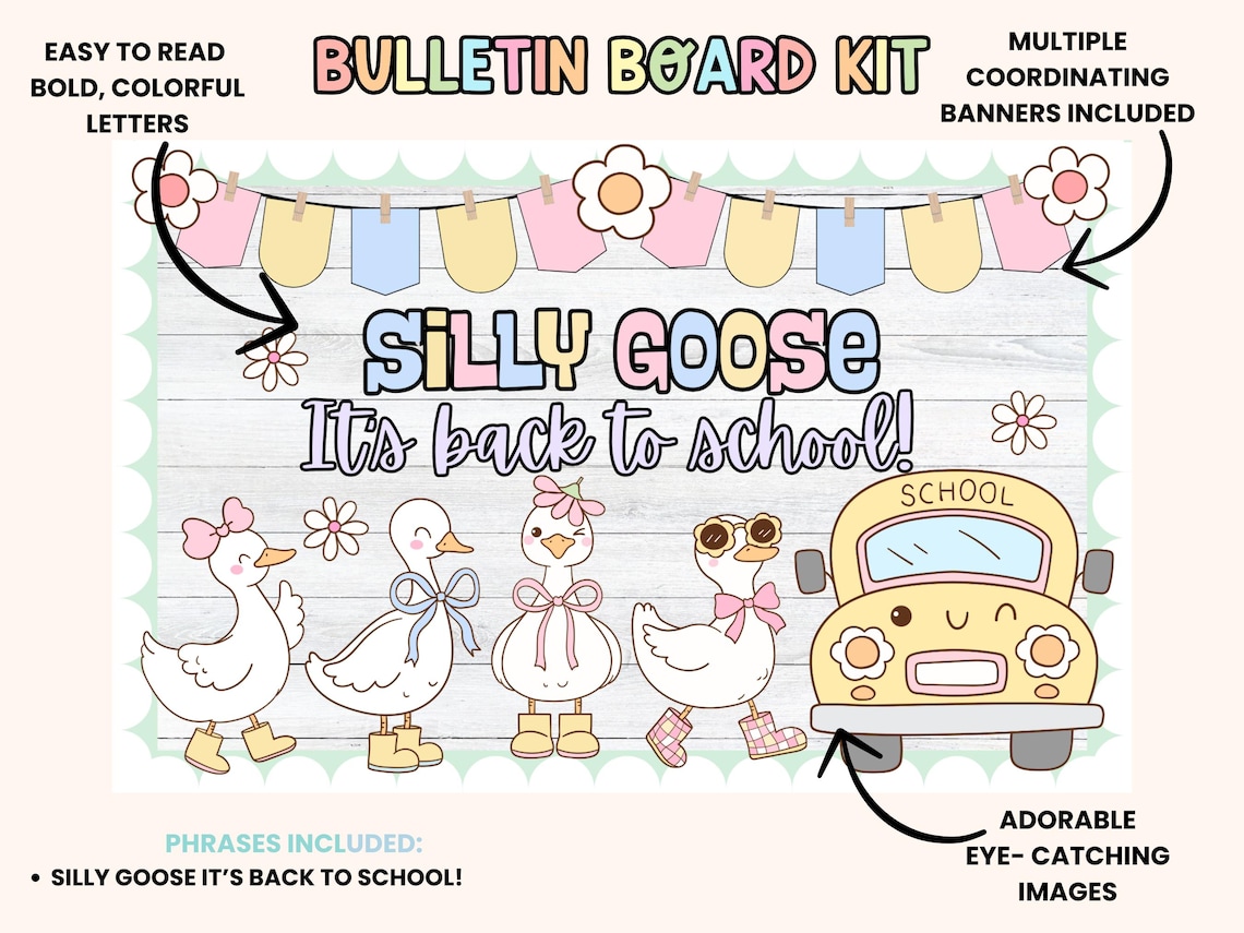 Silly Goose Bulletin Board Kit: Back to School Classroom Decor ...
