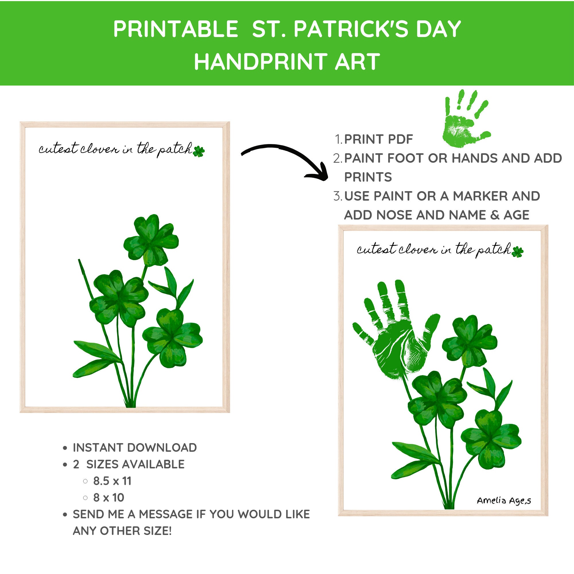 St. Patrick's Day Printable Kids' Handprint Keepsake St Patricks ...