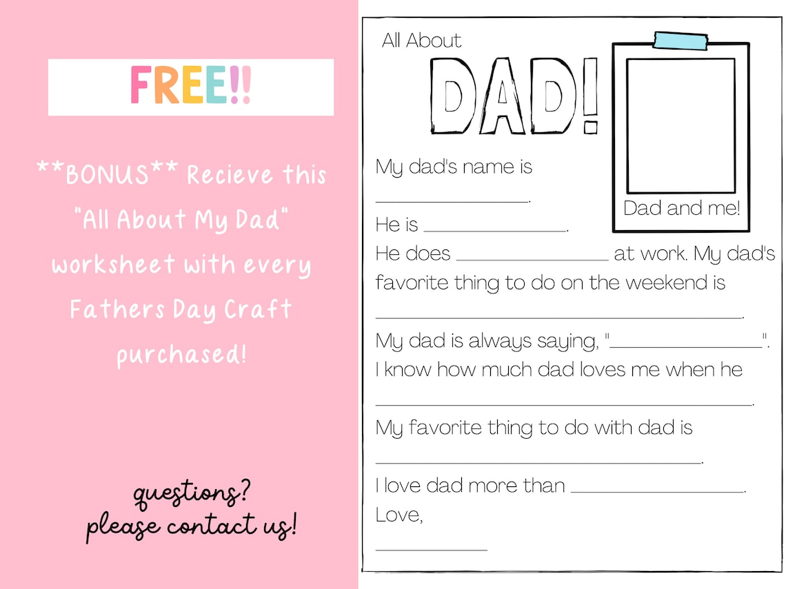 Printable Fathers Day Crafts for Preschoolers Crafts for Pre-k and ...