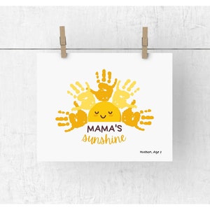 Mothers Day Crafts Preschool Printables You Are My Sunshine | Handprint ...