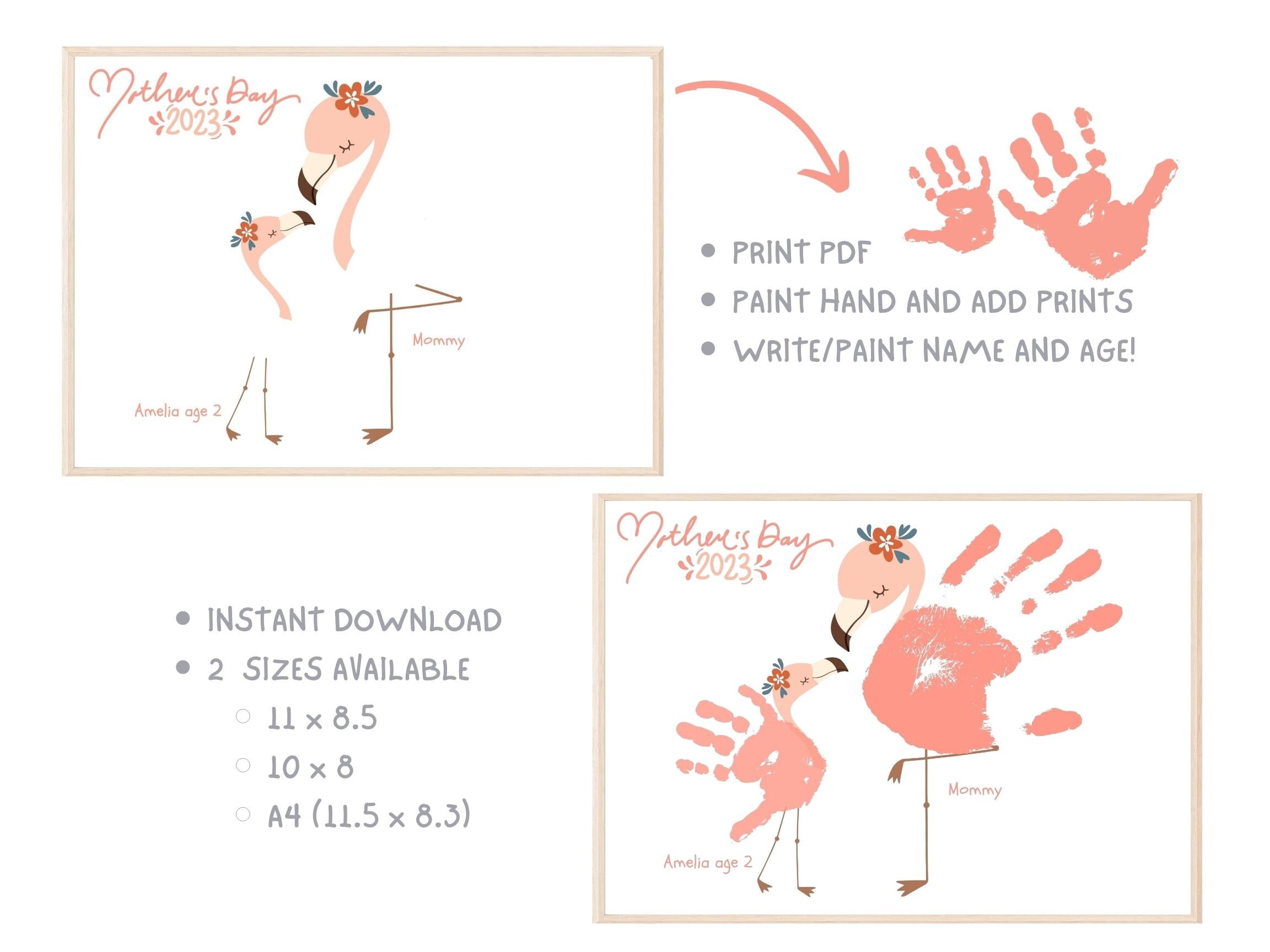 Flamingo Handprint Art for Mothers Day, 5 Minute Craft for Mothers Day ...