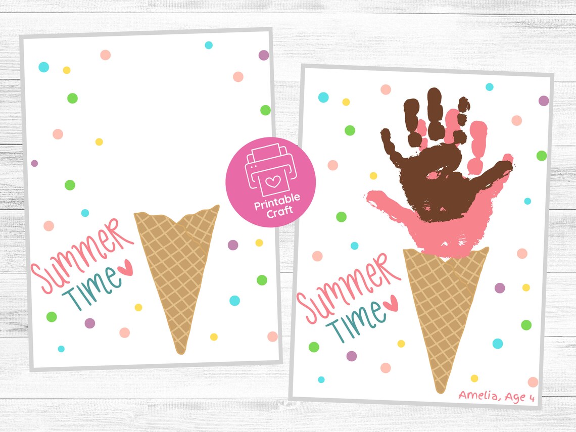 Summer Handprint Craft Summer Craft for Kids Summer - Etsy