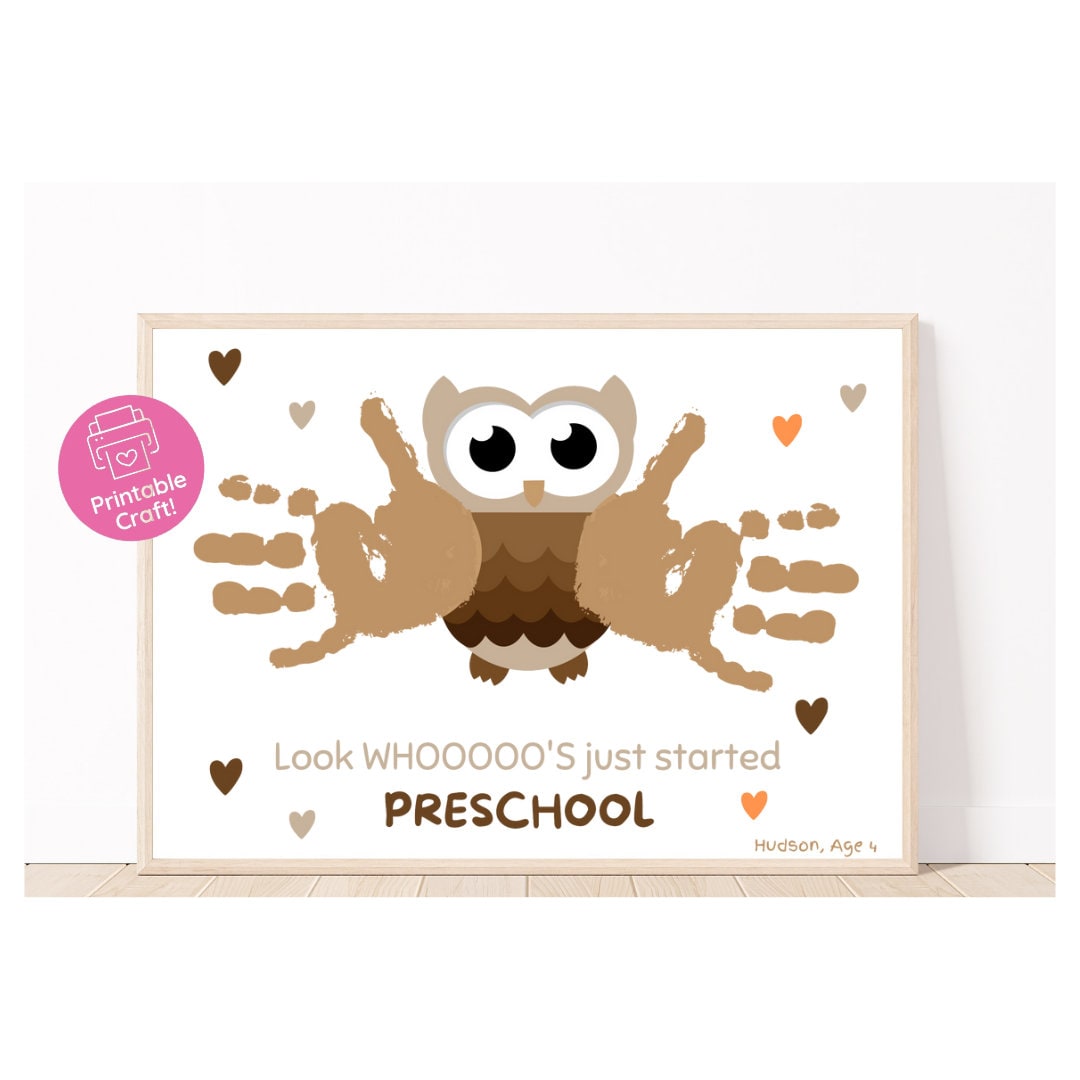 My First Day of Preschool Handprint Craft | 1st Day of School Craft ...