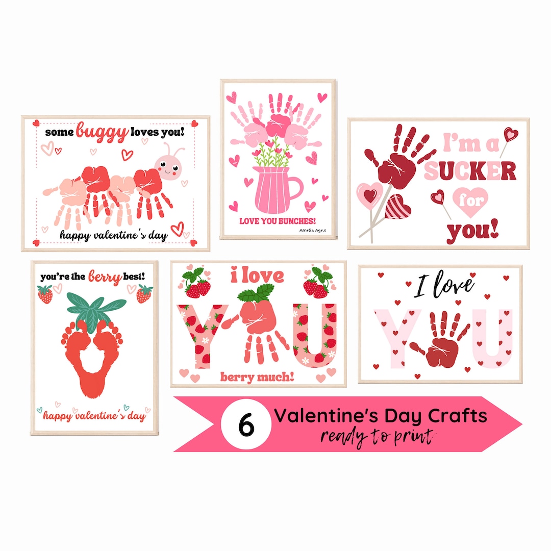 Valentines Day Handprint Art Bundle | Valentines Handprint Craft ...