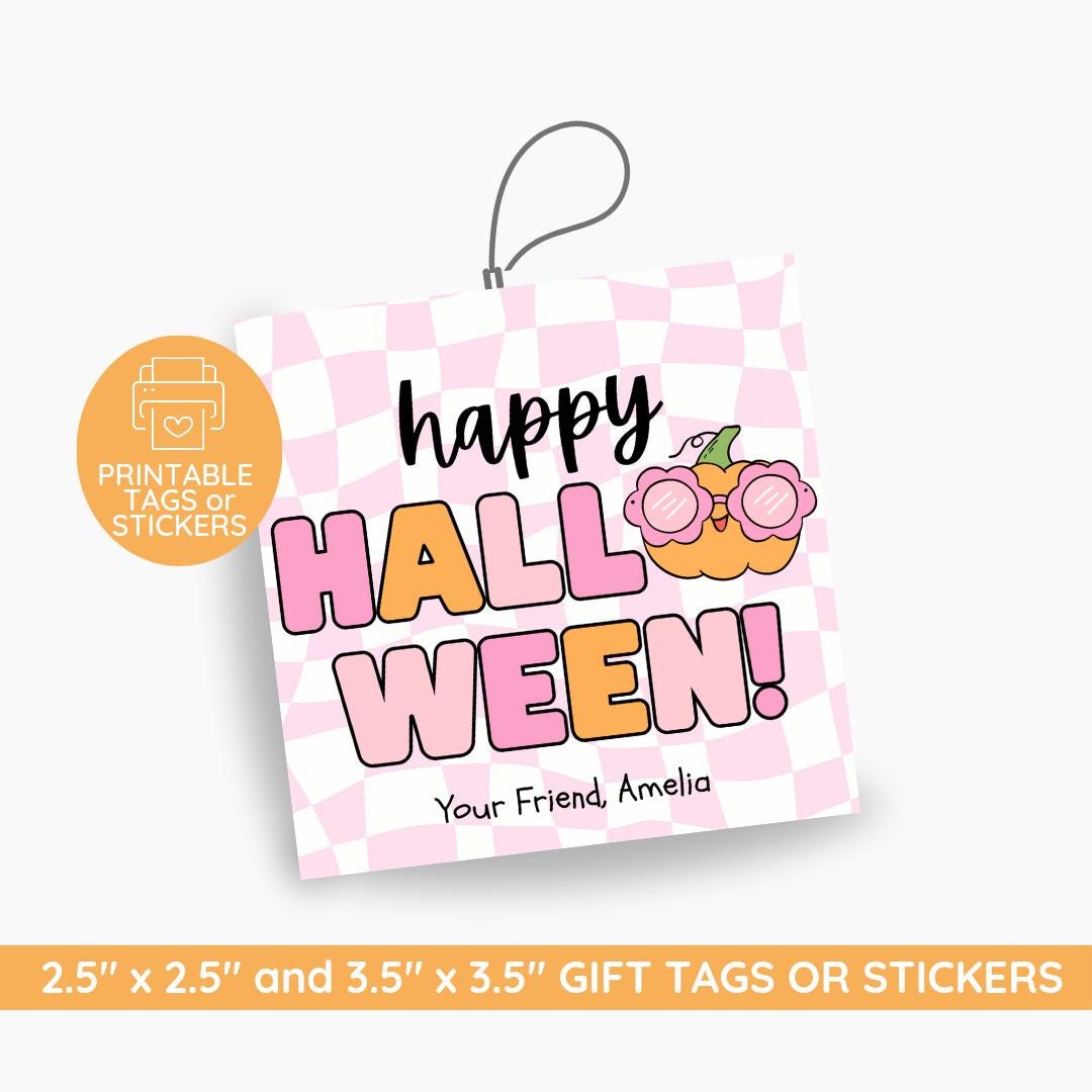 Groovy Pastel Halloween Gift Tags, Trick or Treat (PDF Pattern) - Etsy