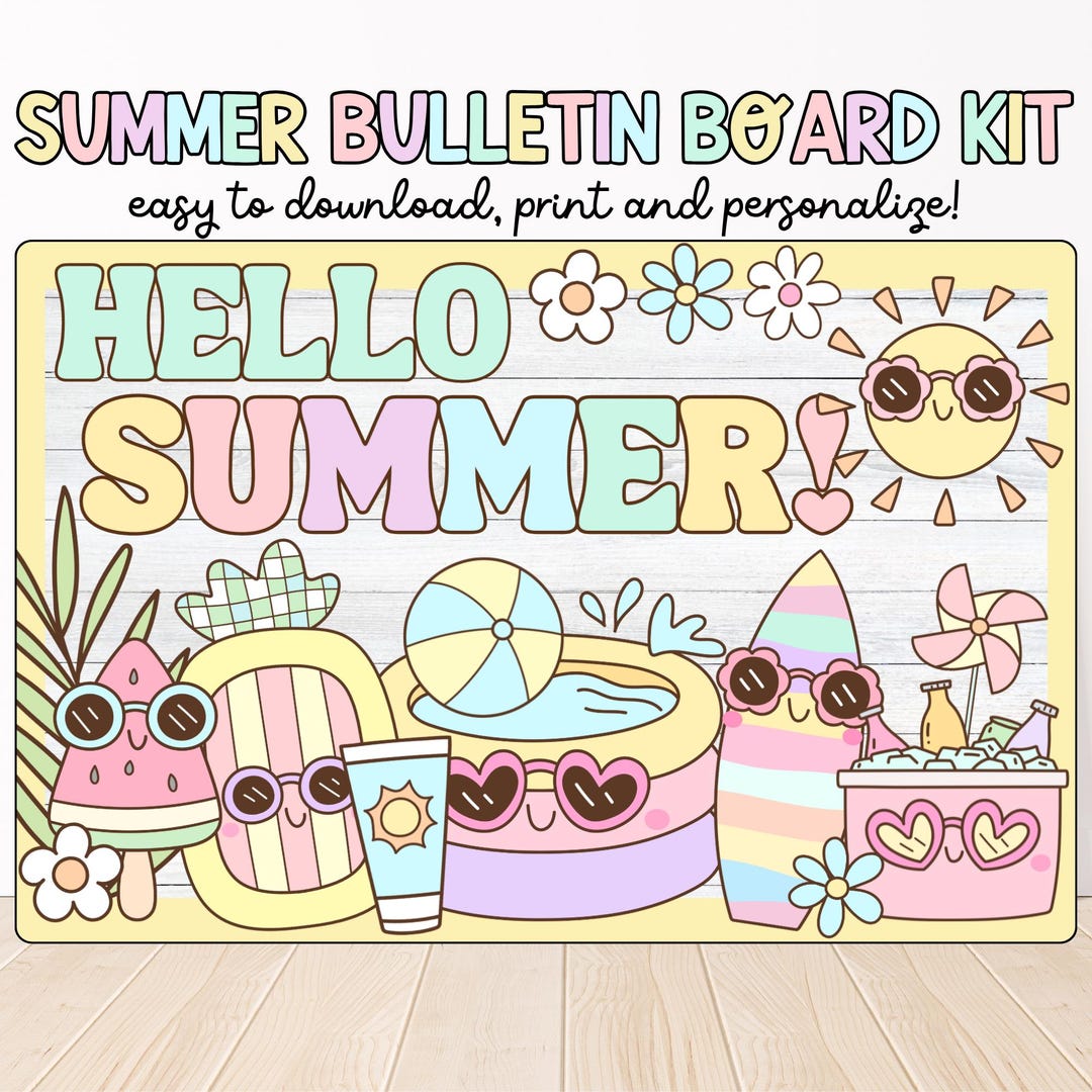 Hello Summer Bulletin Board Kit: End of the Year Classroom Decor ...