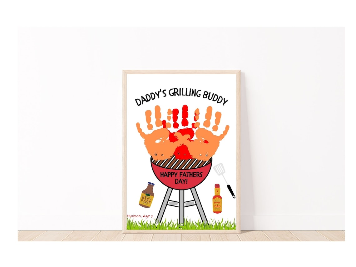 Fathers Day Handprint Art Fathers Day Gift From Kids Footprint Father's ...