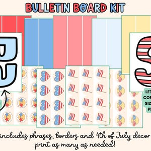 4th of July Bulletin Board Kit: Patriotic Classroom Decor (printable ...